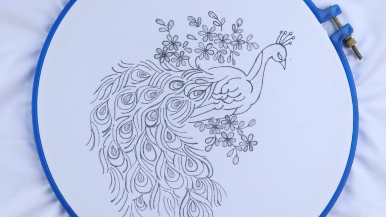 Hand Embroidery Beautiful Peacock Design , Вышивка Павлина , Magical ...