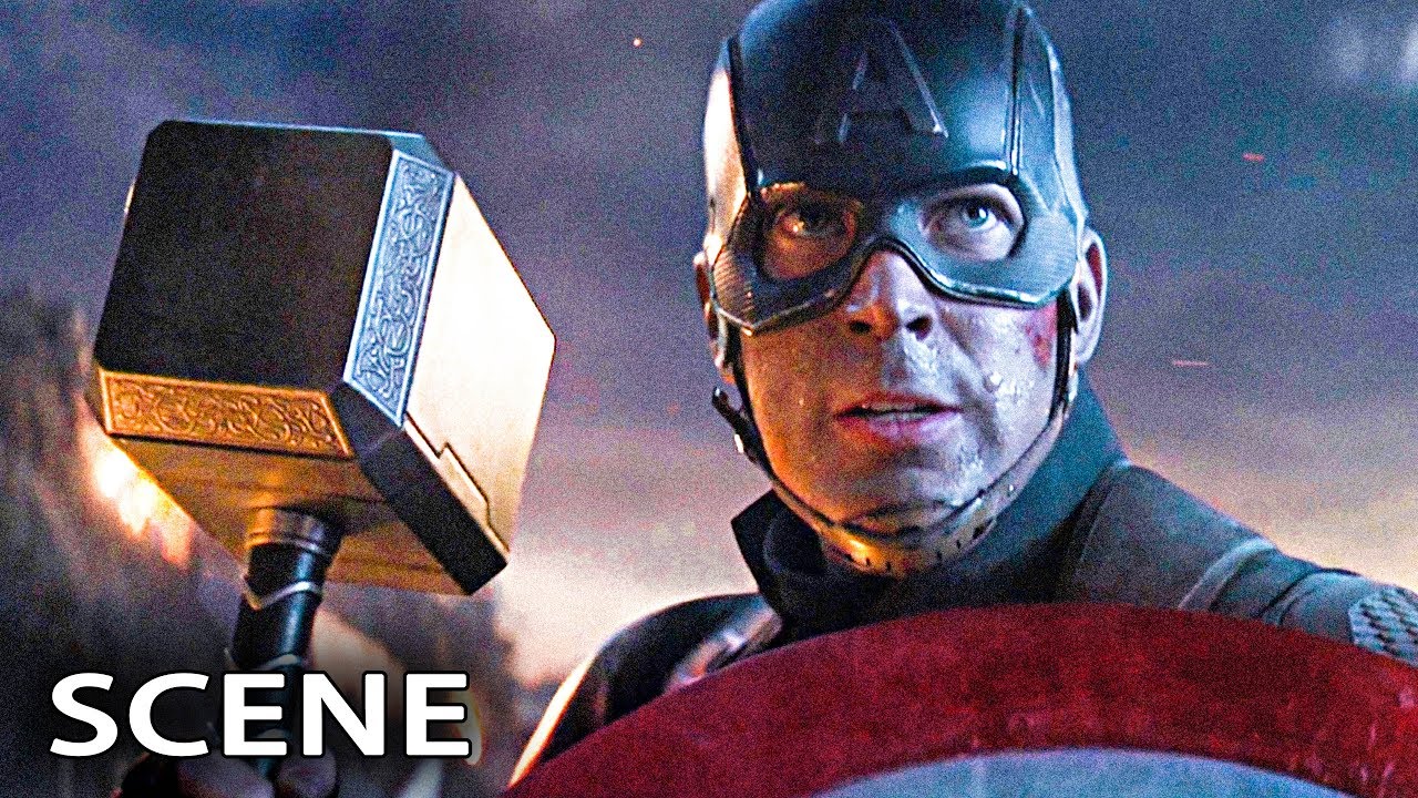 Cap lifts Mjolnir Scene - AVENGERS 4 ENDGAME Movie Clip (2019) - YouTube