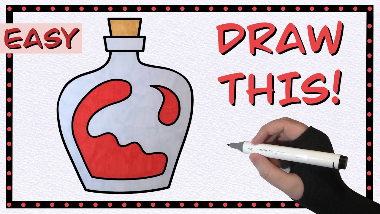 How To Draw a Potion Bottle - EASY Tutorial - YouTube
