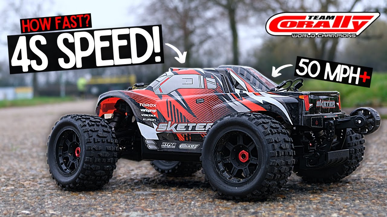 Team Corally Sketer 4s 50mph+ SPEED ATTEMPT with 16t Pinion! - YouTube