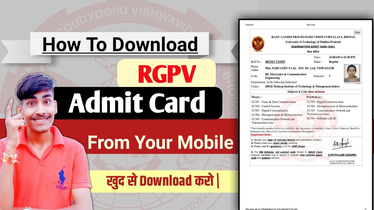 rgpv admit card kaise nikale | Session 2022-23 | how to download rgpv ...