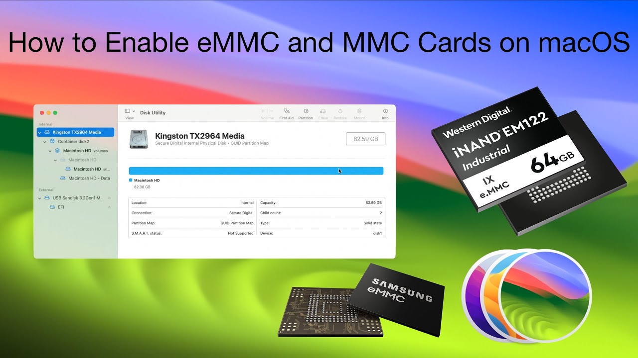How to Enable/Fix eMMC and MMC Cards on macOS | Hackintosh - YouTube