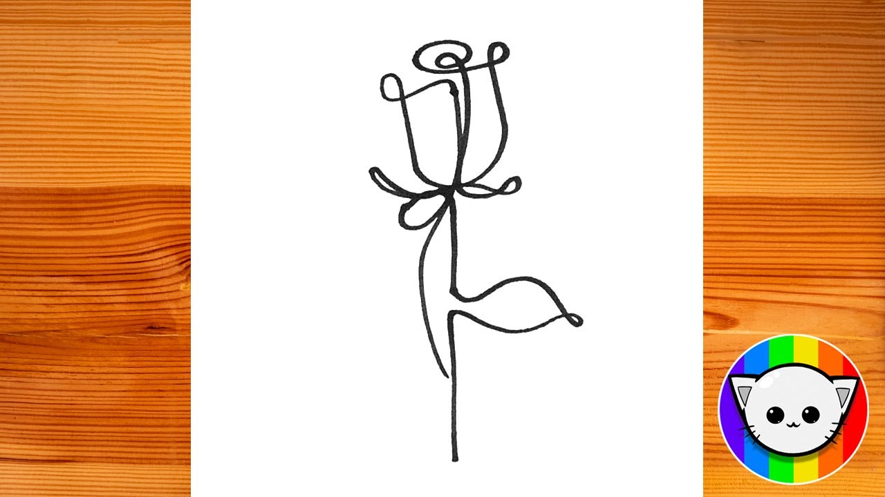 How to Draw a Rose | One Stroke Drawing challenge - Easy Sketch - YouTube