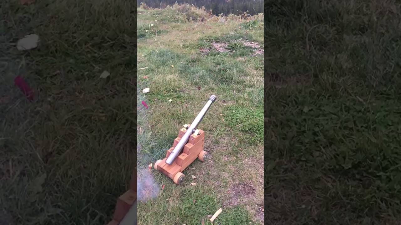 2 foot .50 cal cannon salute charge 100 grains - YouTube