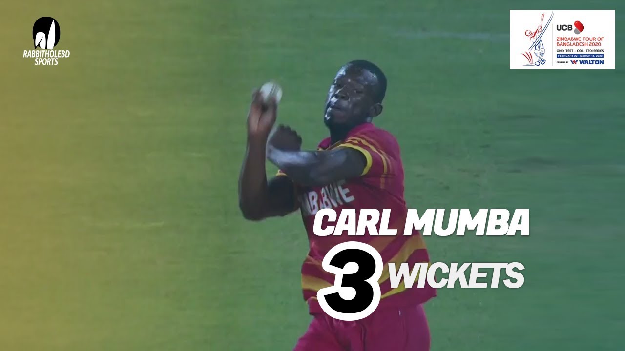 Carl Mumba's 3 Wickets Against Bangladesh | 3rd ODI | Zimbabwe tour of ...