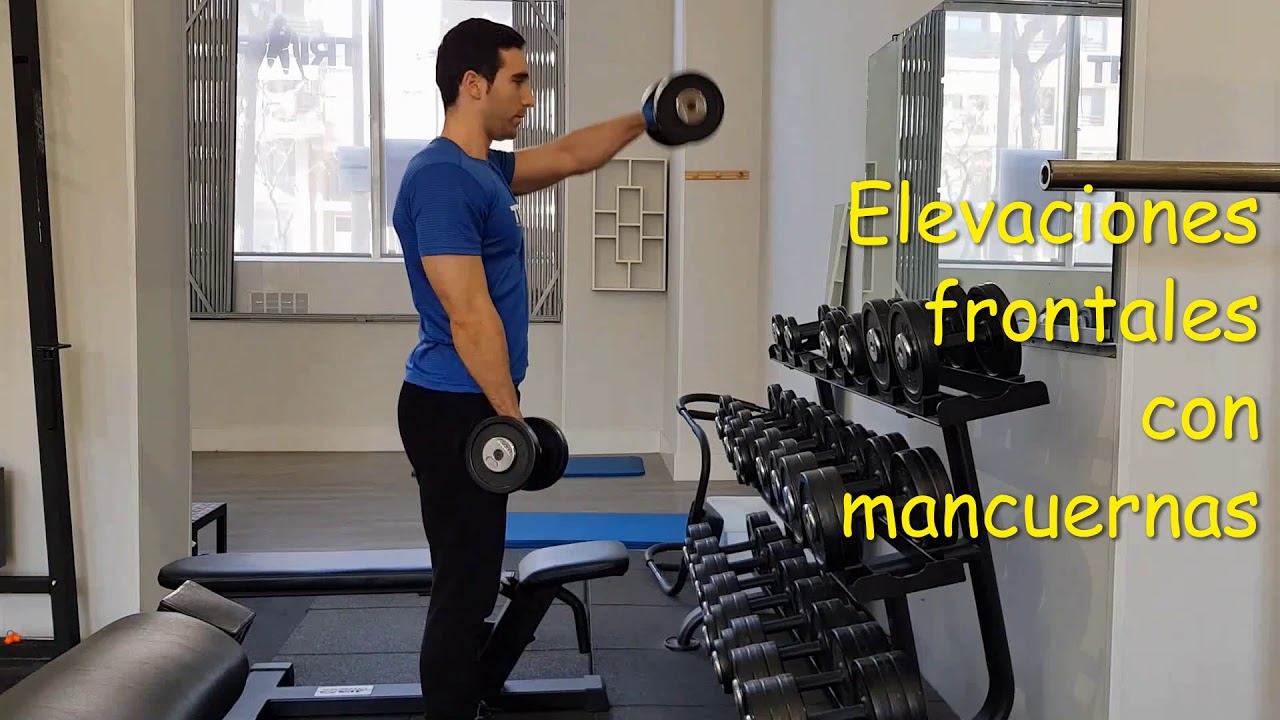 Elevaciones frontales con mancuernas - YouTube