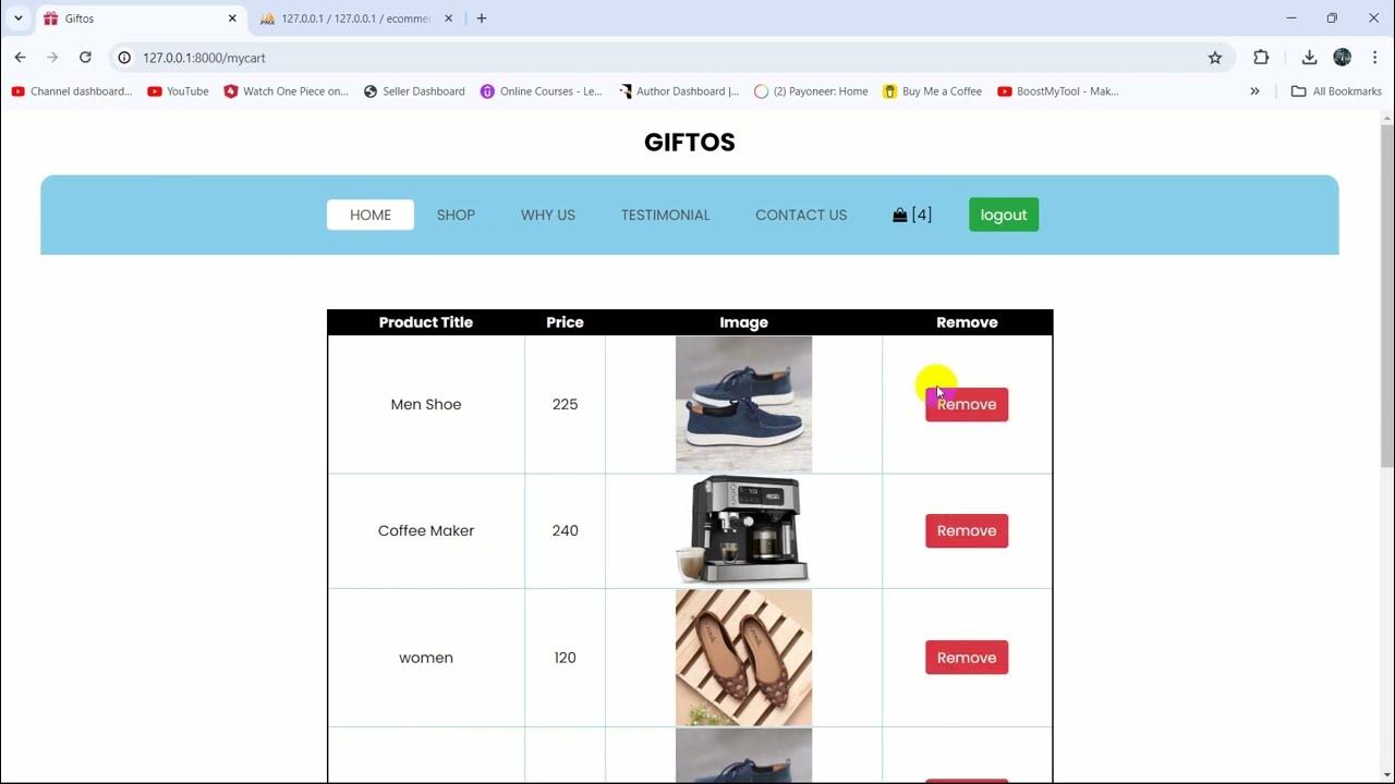 Remove Product From Cart In Laravel Laravel E Ccommerce Project Tutorial Youtube
