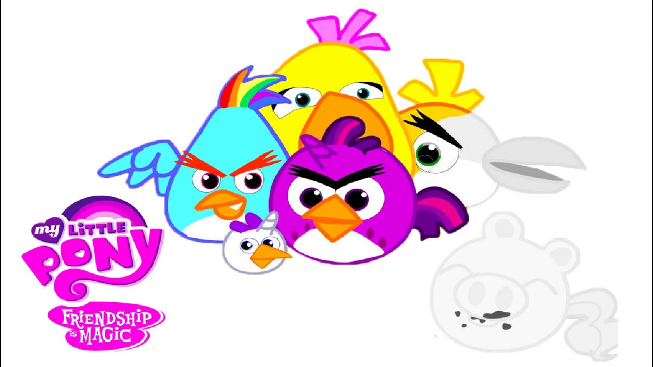 MLP Mane 6 ANGRY BIRDS Edition - My Little Pony Coloring Book Video ...