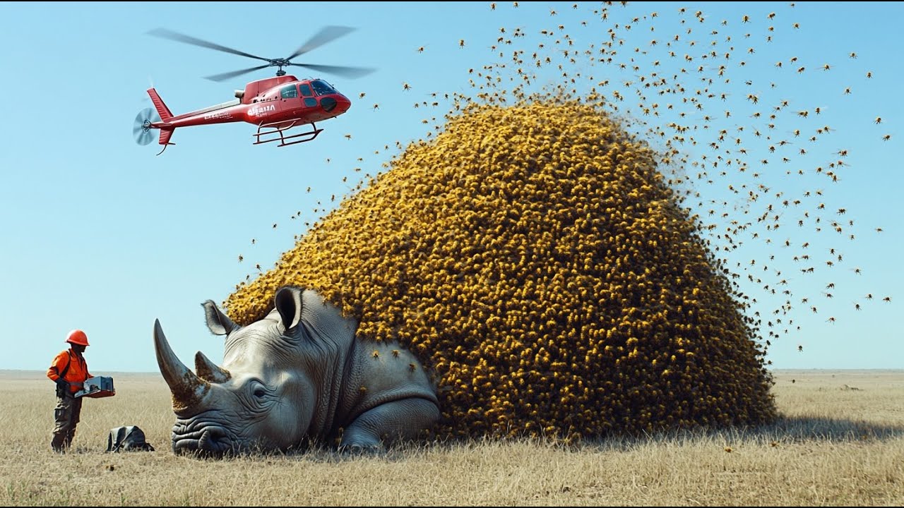 Shocking: rhino infested with millions of parasites saved by heroic ...