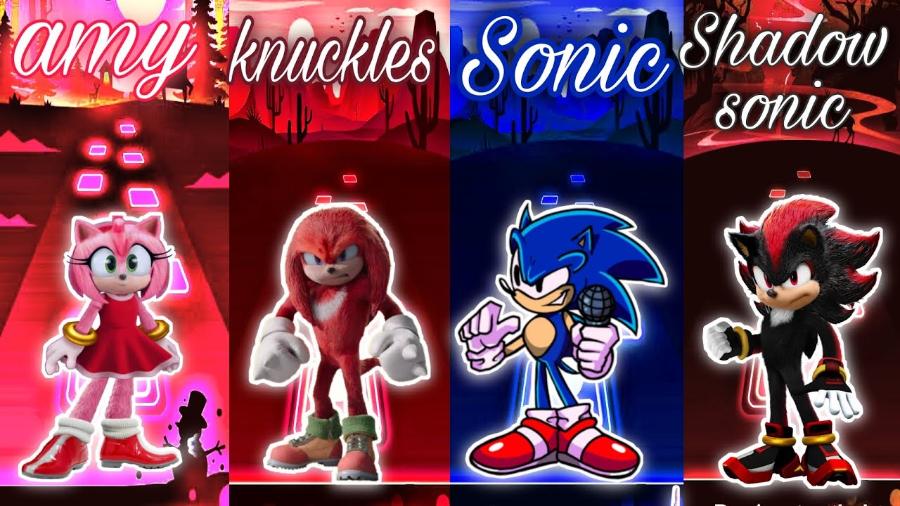 AMY | KNUCKLES | SONIC | SHADOW SONIC || TILES HOP EDM RUSH!! || - YouTube