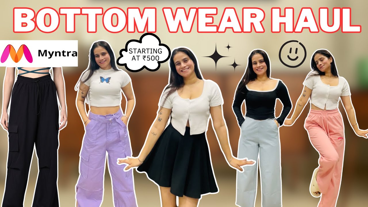 Myntra Affordable Bottom Wear Try On Haul ️ | Cargo Pants, Mini Skirts ...