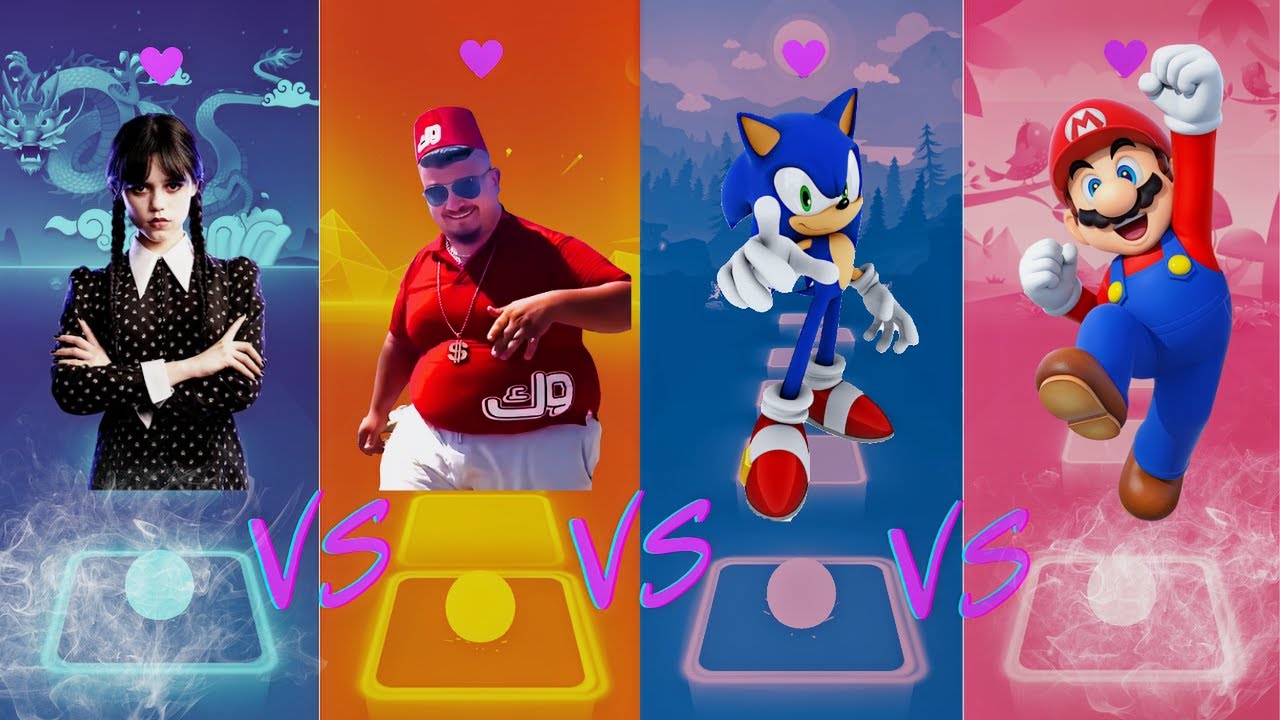 💟 Wednesday vs Skibidi Dop vs Sonic vs Super Mario 💟Tiles Hop💟 - YouTube