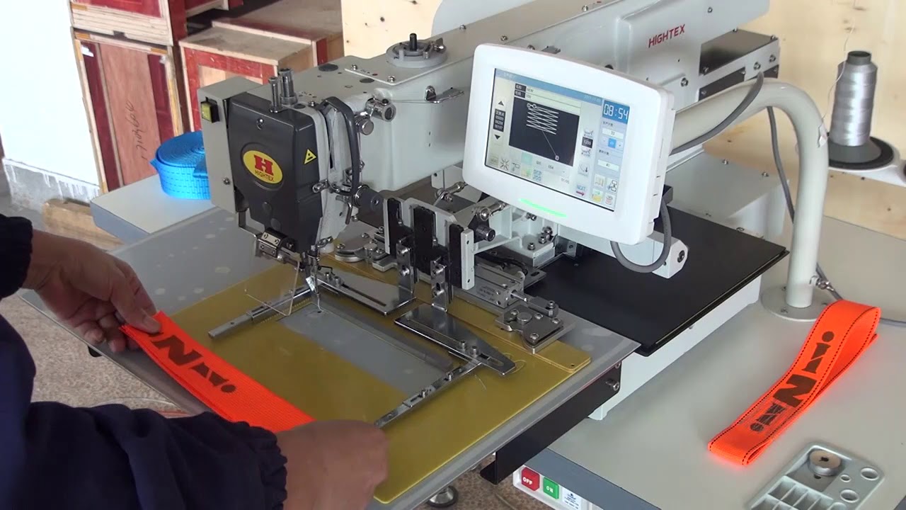 Heavy duty high speed safety harness webbing sewing machine - YouTube