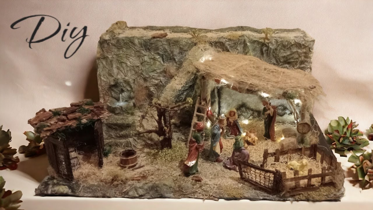 💕Increíble Belén con cartón y material reciclado - YouTube