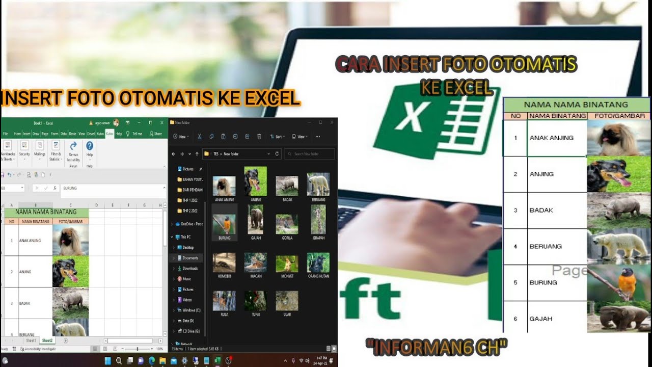 CARA INSERT FOTO SECARA OTOMATIS KE EXCEL | How To Insert Photos ...