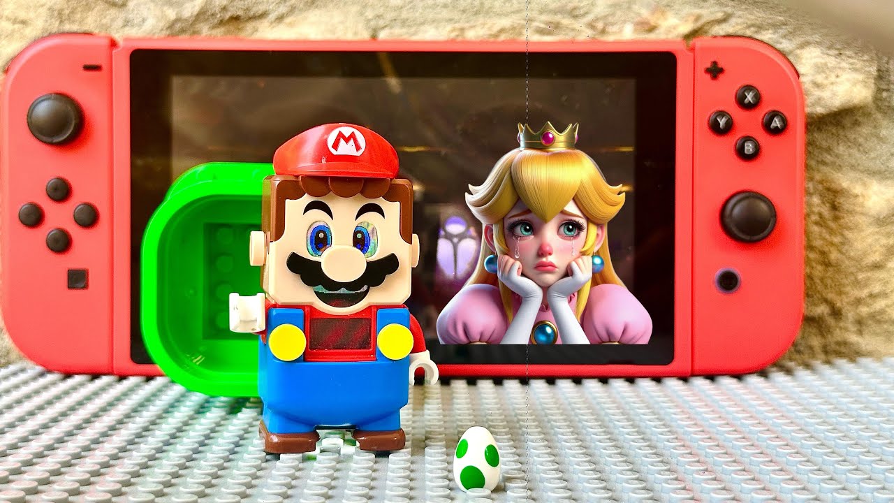 Lego Mario enters the Nintendo Switch to save Princess Lego Peach ...
