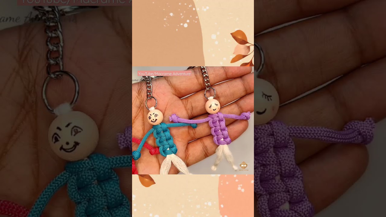 DIY Macrame doll keychain - YouTube