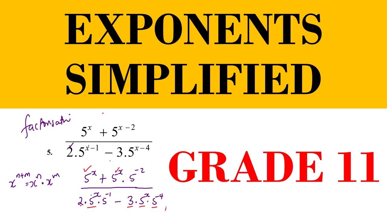 EXPONENTS & SURDS PART 1 GRADE 11 MATHEMATICS - YouTube