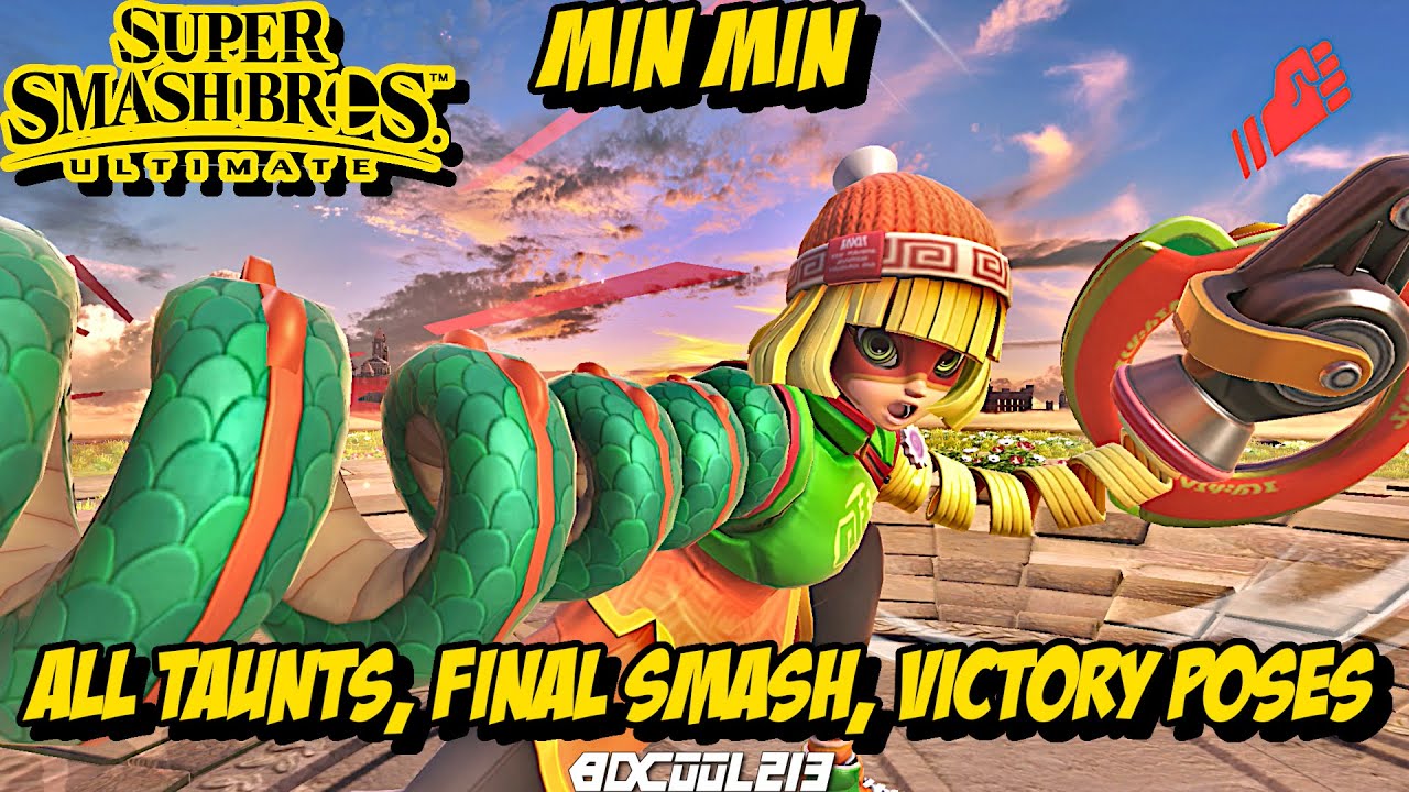 All Min Min Taunts, Final Smash & Victory Poses | Super Smash Bros ...