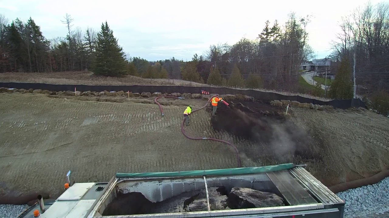 Blower Truck Soil Spreading - YouTube