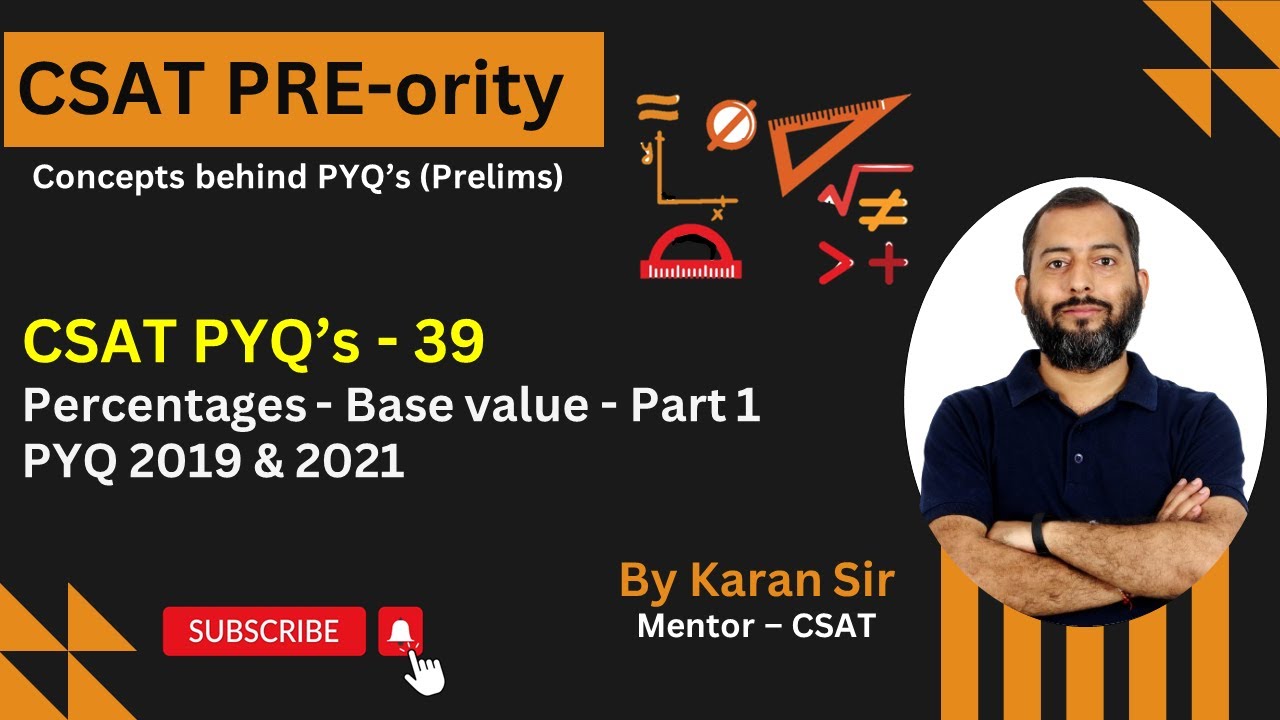 CSAT PYQ’s - 39 | PYQ 2019 & 2021| CSAT - PREority | Karan Sir ...