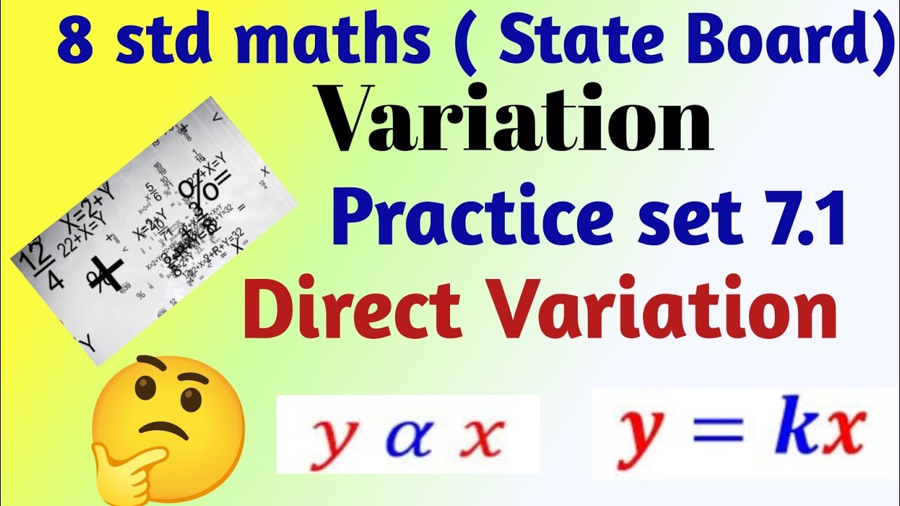 8std maths(StateBoard)chap7- Variationdirect Variation #video - YouTube