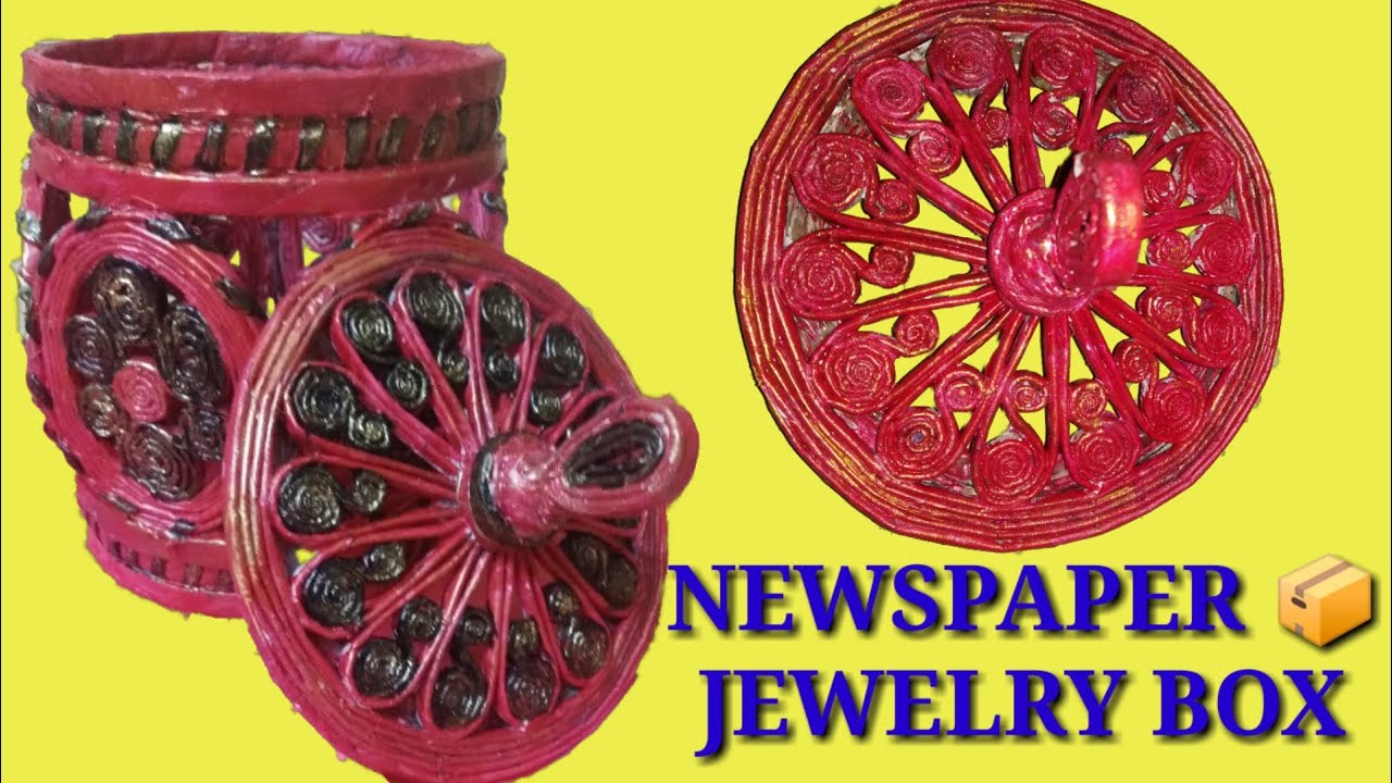 How to make a newspaper jewellery box/DIY Newspaper craft - YouTube