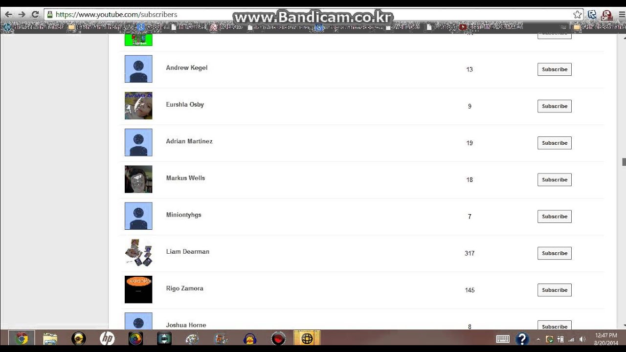 My Current Subscribers - YouTube