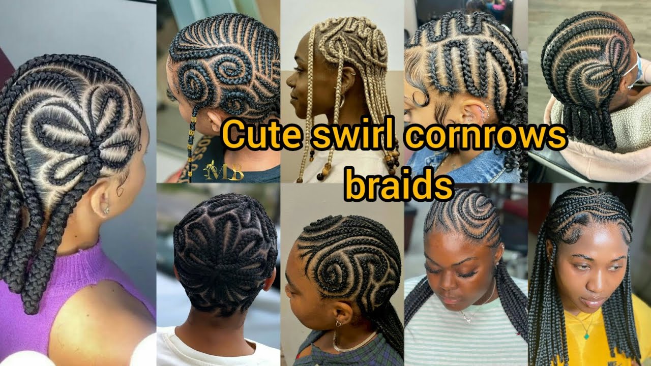 🔥🔥2024 cornrow hairstyles for black ladies | Cute swirl cornrows braids ...