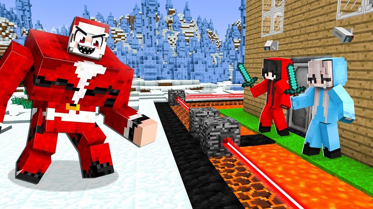 Santa.EXE vs CASH and NICO in Security House in Minecraft! - Cash Girl ...