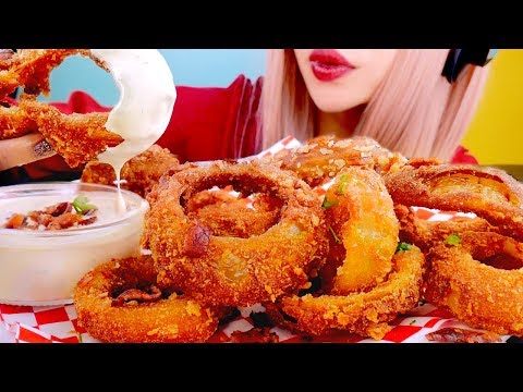 ASMR Onion Rings w/ Bacon Ranch | Extreme CRUNCH | Eating Sounds | No Talking 먹방
