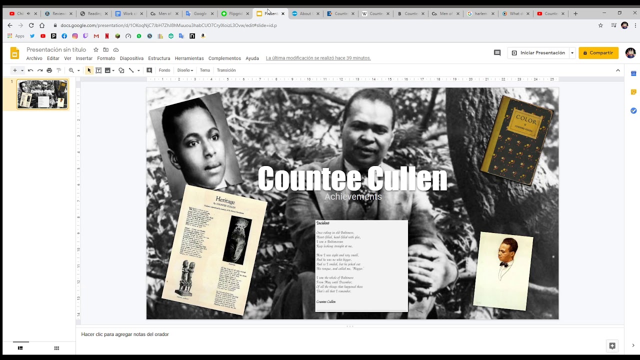 Countee Cullen's Achievements - YouTube
