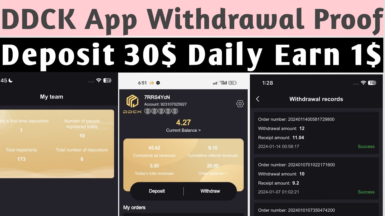 DDCK E-Commerce Earning App Real or Fake | Withdrawal Proof DDCK | Same ...