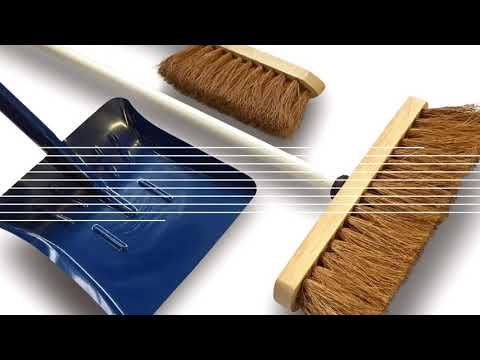 Ensemble balai brosse de ménage d'atelier | 1 balai coco 29 cm | Pelle tôle + balayette coco