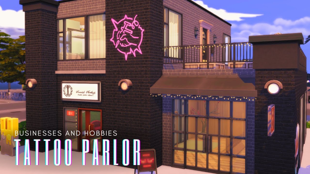 Tattoo Parlor with an Above Apartment || Sims 4 Businesses and Hobbies ...