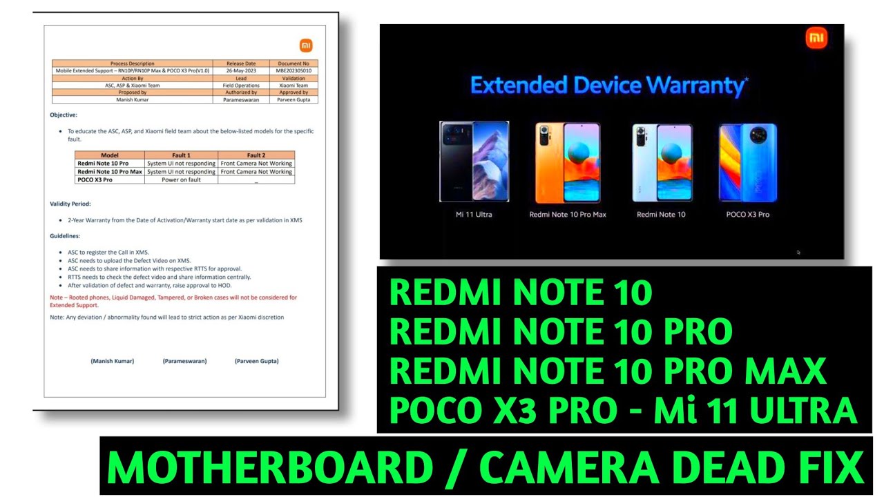 Free- Xiaomi 🇮🇳 Will Fix Dead Camera For Redmi Note 10/10Pro / Max ...