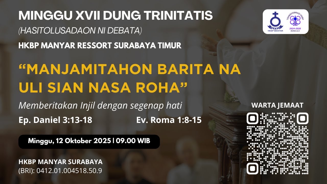 🔴PARMINGGUON MINGGU XVII DUNG TRINITATIS - 12 OKTOBER 2025 | PUKUL 09. ...