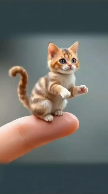 Cute Tiny Cat sits on finger playing and laughing #catlover #meows ...