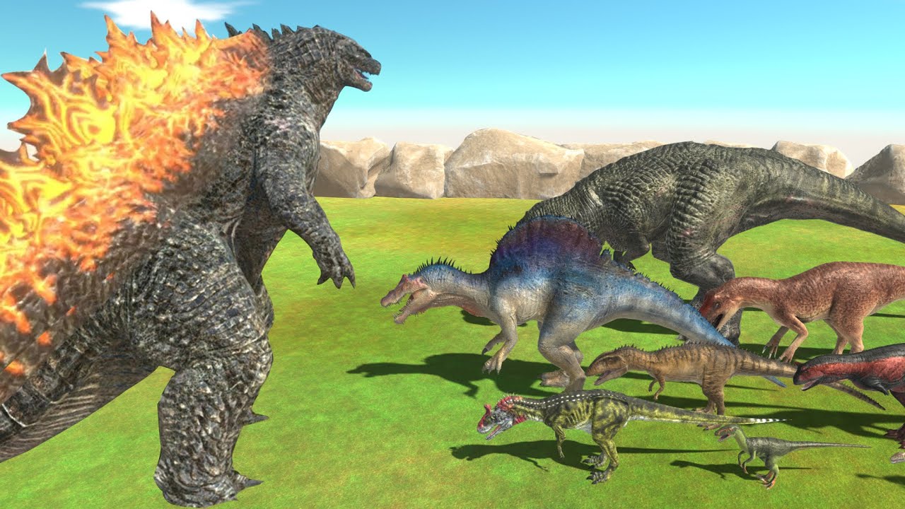 Godzilla vs All Carnivore Dinosaurs - YouTube