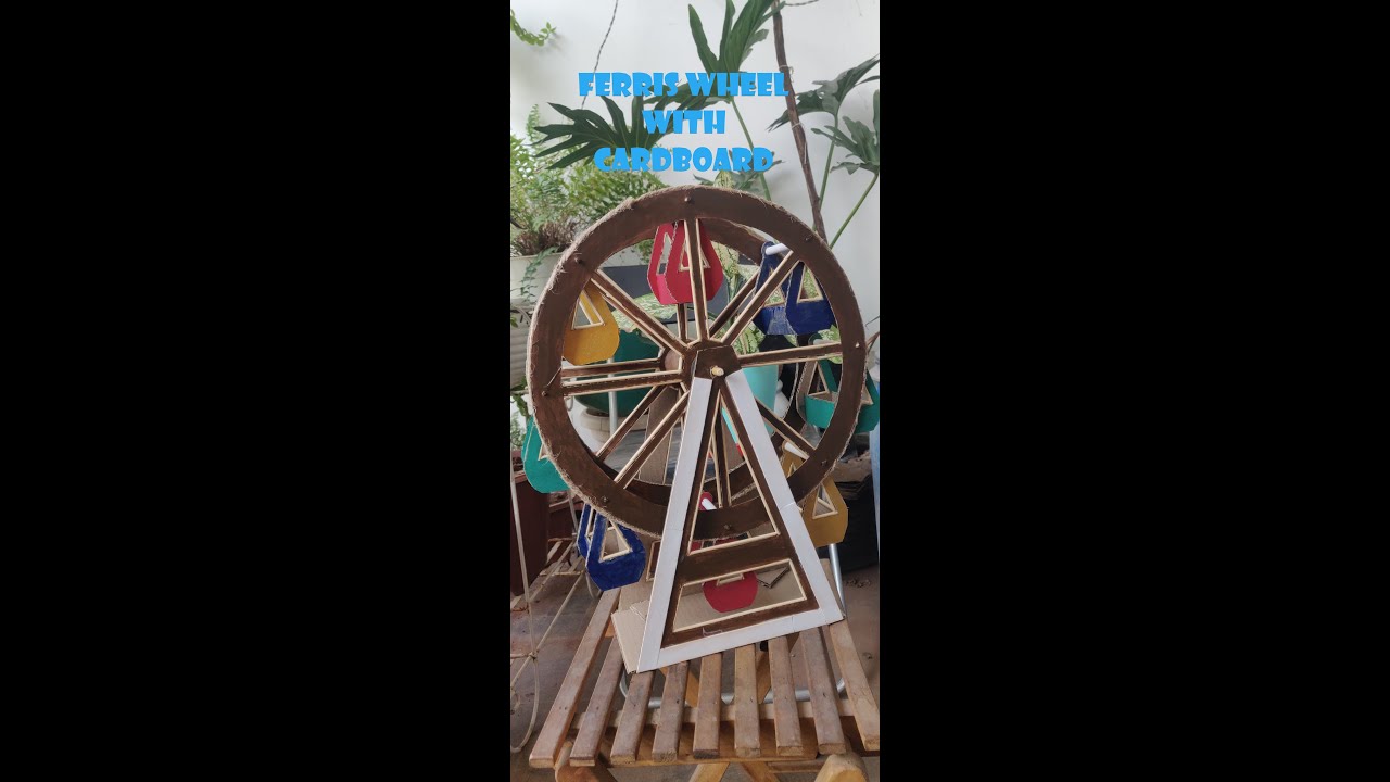 Full Tutorial: How to Make a WORKING Miniature Cardboard Ferris Wheel ...
