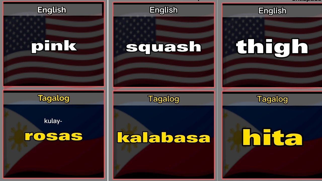 Learn Basic ENGLISH to TAGALOG Translation 2023 - YouTube