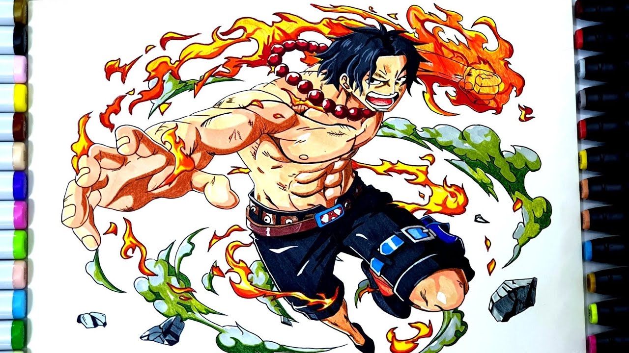 원피스 포트거스D 에이스 손그림 그리기 One piece ASCE Drawing - YouTube