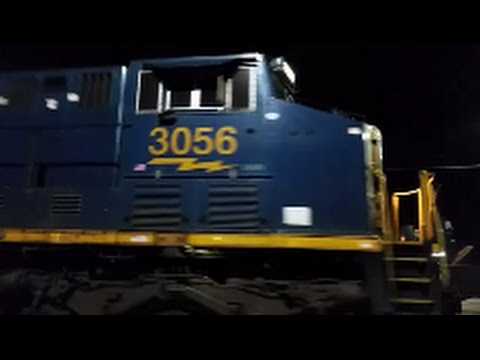 [CSX]3056 GE ES44AH & ES40DC Leads Q141-16 Solid Juice Train Headed SB In Fay NC & Naked Boxcar ...