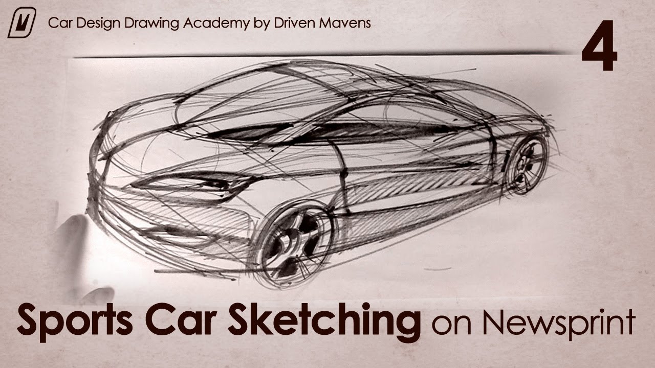 Sketching Cars on Newsprint Paper - YouTube