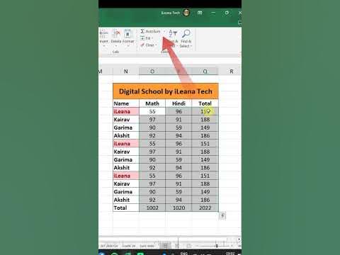 Autosum in Excel || Excel tutorial || Digital School by iLeana Tech - YouTube