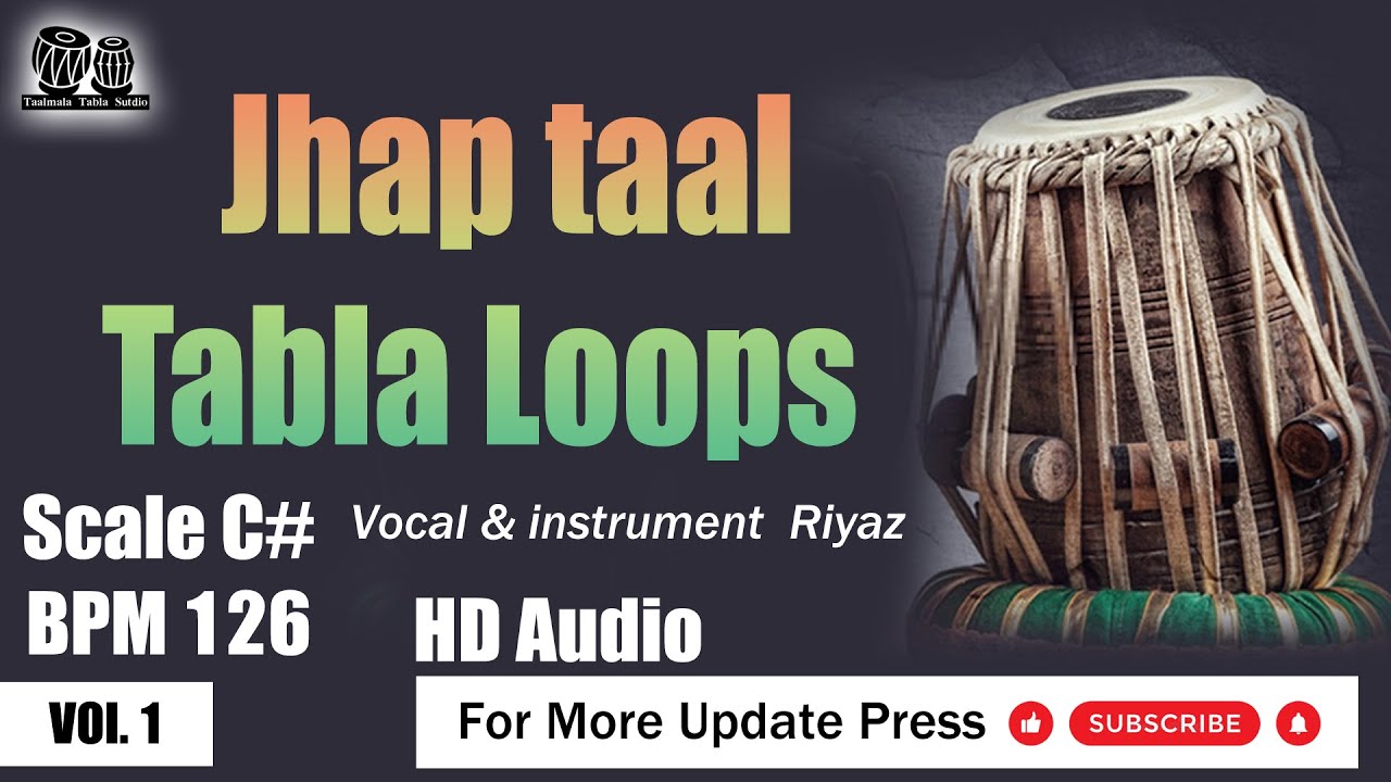 jhap taal tabla loops BPM 126 Scale C# taalmala tabla studio - YouTube