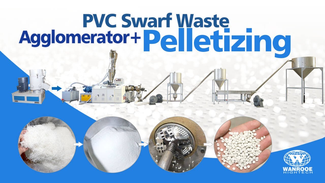 100-1000kg/h PVC Swarf Agglomerator Plastic PVC Swarf Pelletizer ...