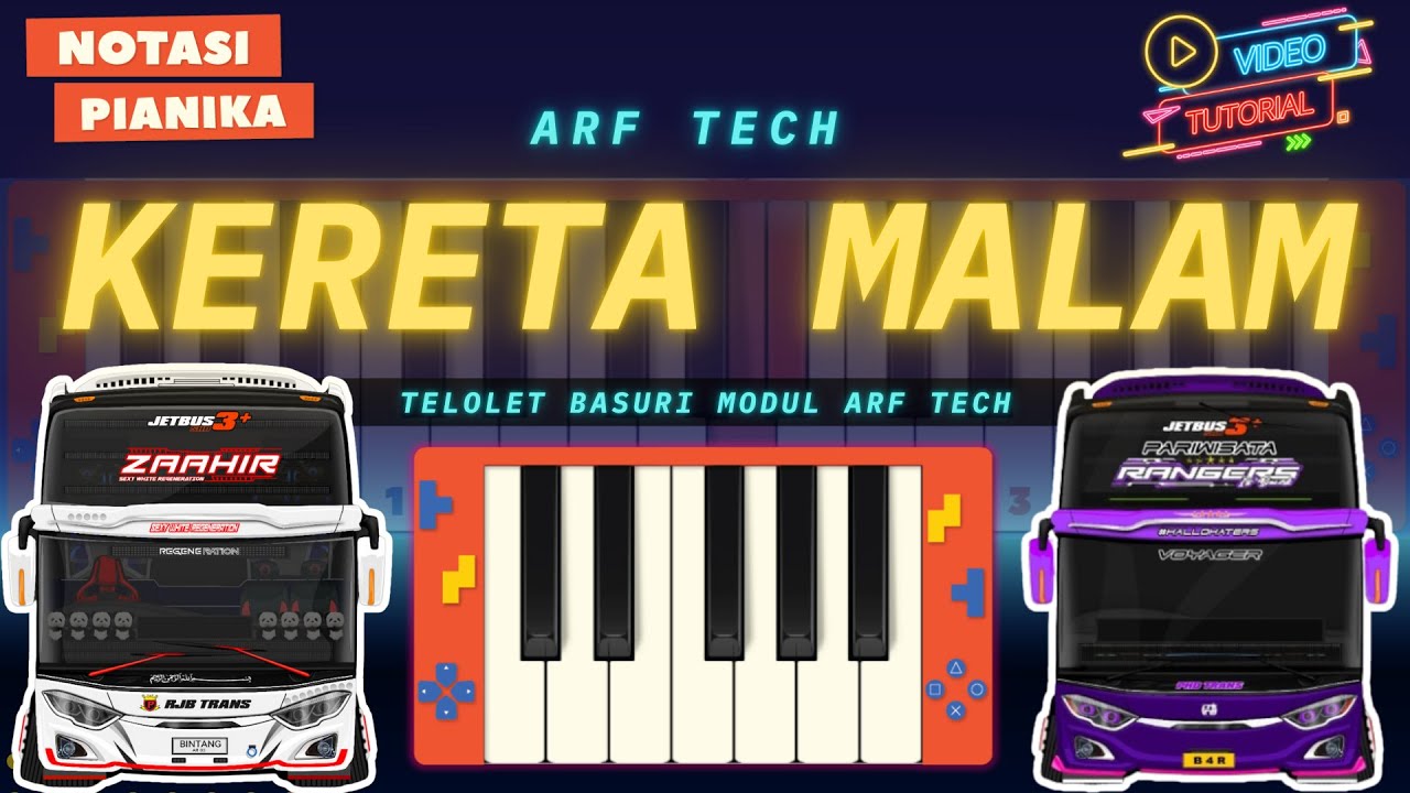 PIANIKA TELOLET BASURI KERETA MALAM ARF TECH | NOTASI PIANIKA - YouTube