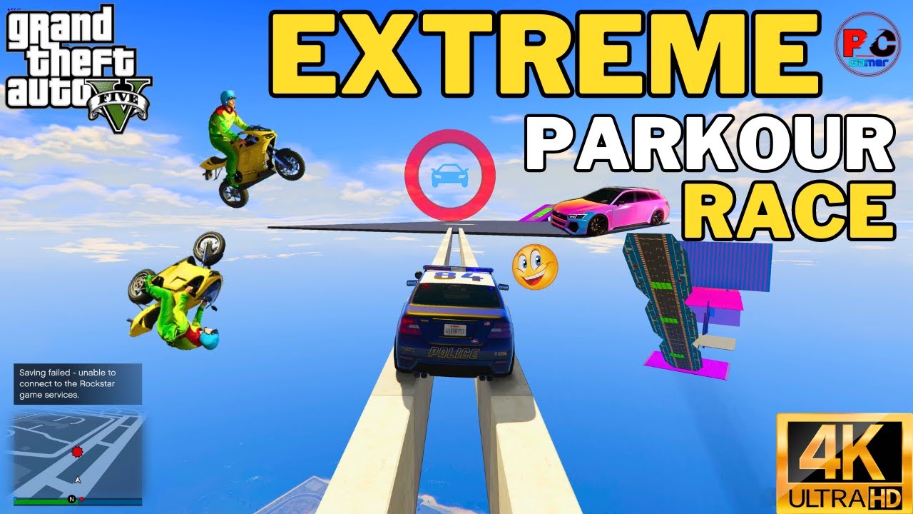 Extreme GTA 5 Bike and Car Parkour Race: Insane Stunts in 4K 60FPS ...
