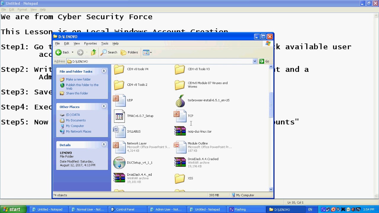 Cyber Security Force Windows Account Creation Using Batch Programming ...